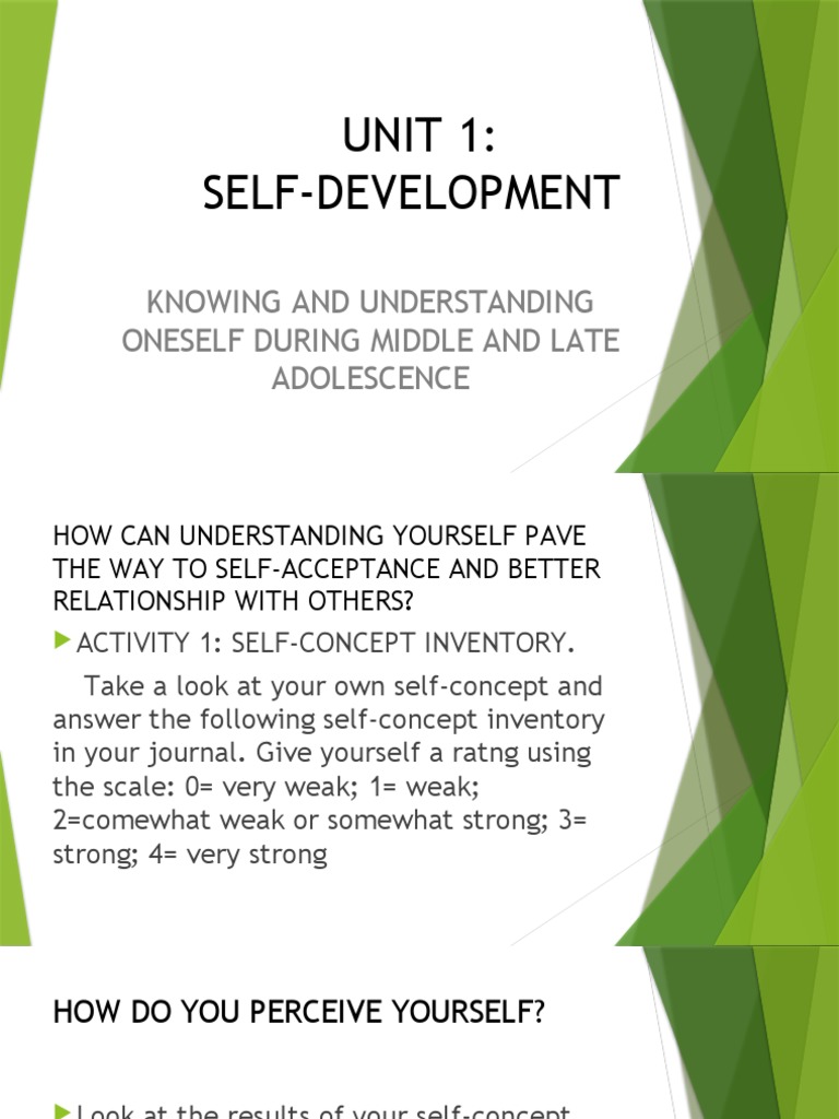 Perdev Lesson 1 - w1 | PDF | Self Concept | Metaphysics Of Mind