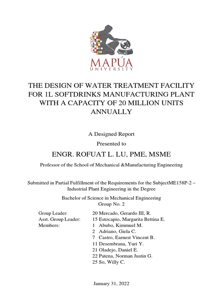 The Design of Water Treatment Facility 2 | PDF | Water | Water Purification
