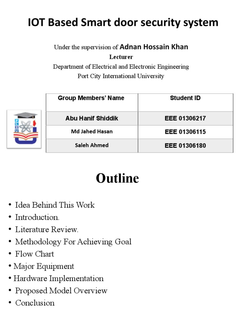 IOT Based Smart Door Secure System - Final | PDF | Electrical ...