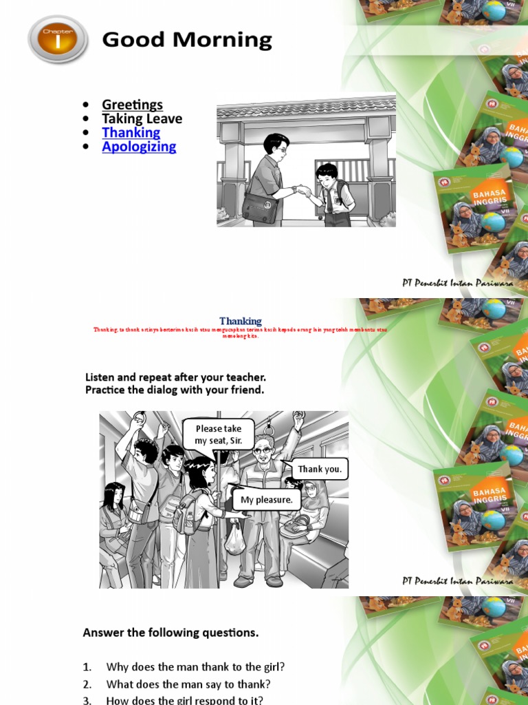 B ING 7 C1 Thanking & Apologizing | PDF