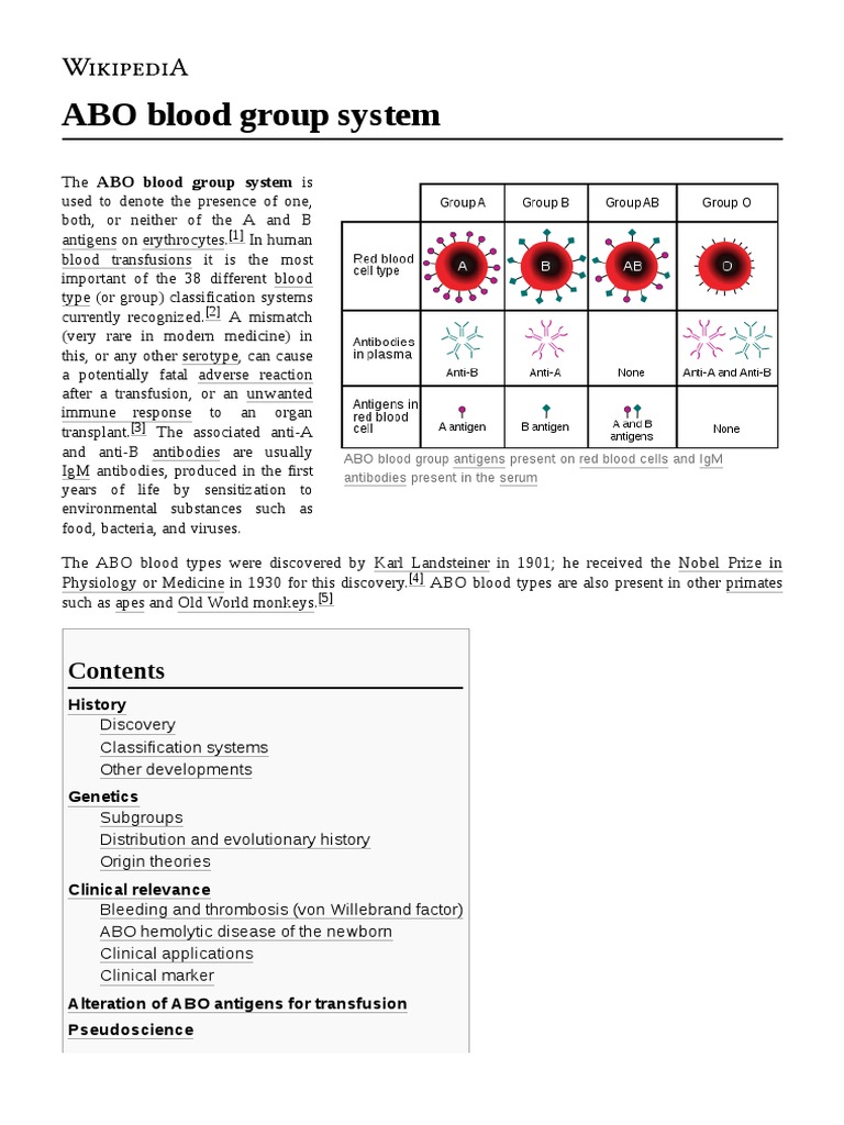 Abo Blood Group PDF | PDF | Blood Type | Immunology