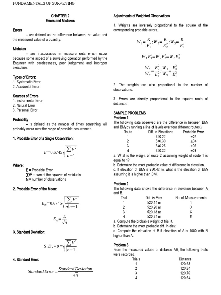 Chapter 2 Errors And Mistakes Pdf Standard Deviation Measurement