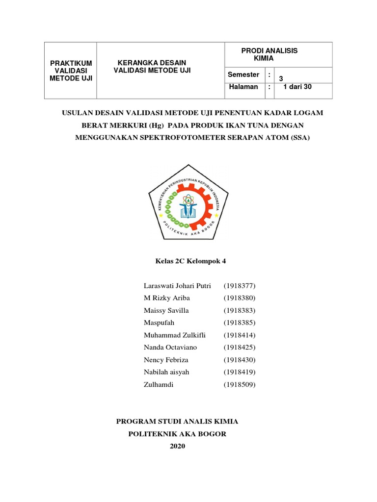 Desain Validasi Metode Uji | PDF