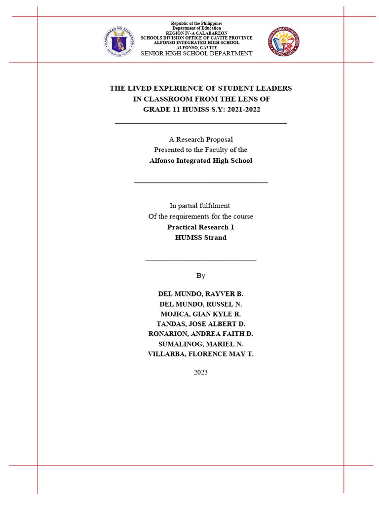 The Lived Experience of Student Leader1 | PDF | Leadership | Teachers