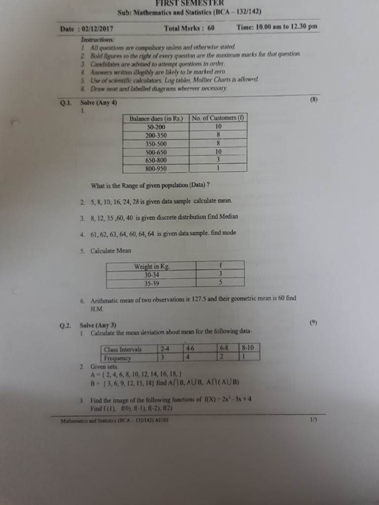 Mathematics | PDF | Mean | Quadratic Equation