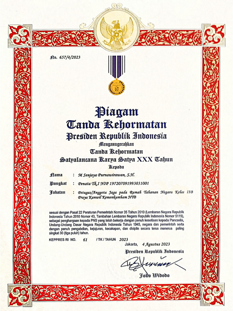 Satyalancana Sanjya | PDF