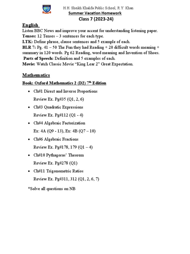 Class 7 New | PDF