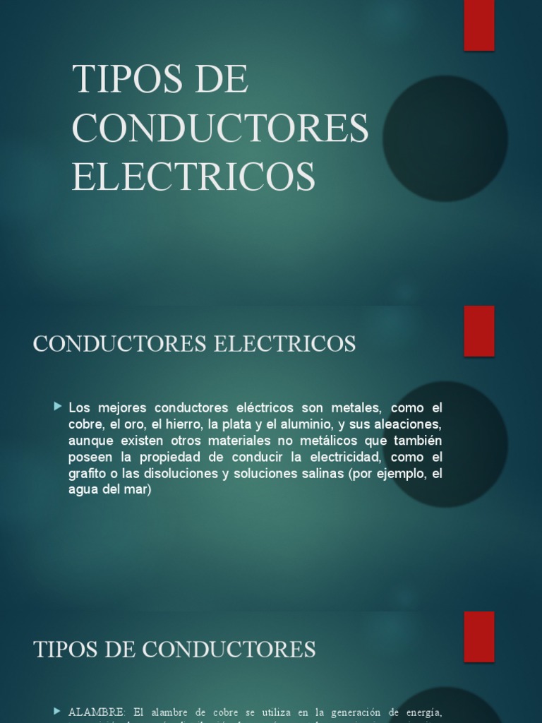 Tipos de Conductores Electricos | PDF | Conductor electrico | Cobre