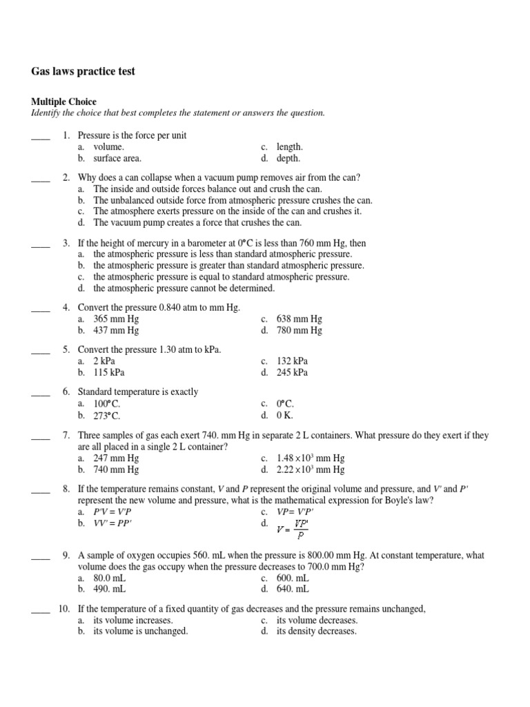 Partial Pressure Calculation in Gas Mixture | PDF | Gases | Pressure