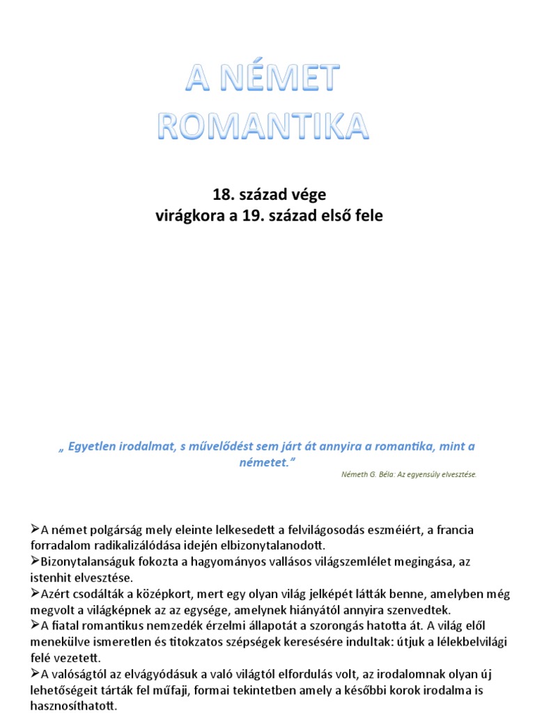 A Nemet Romantika | PDF