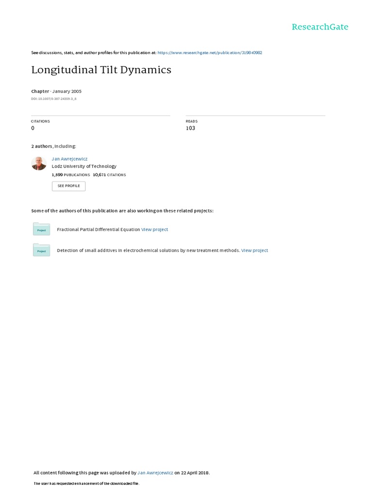 Longitudinal Tilt Dynamics | PDF