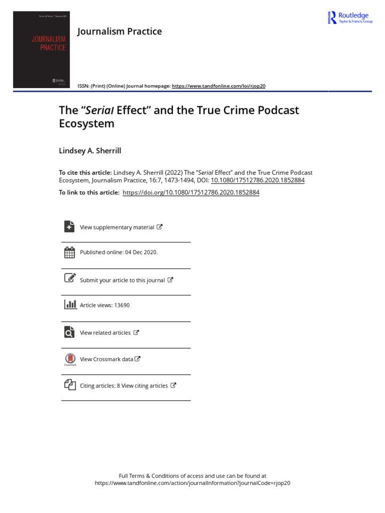 The Serial Effect and The True Crime Podcast Ecosystem | PDF