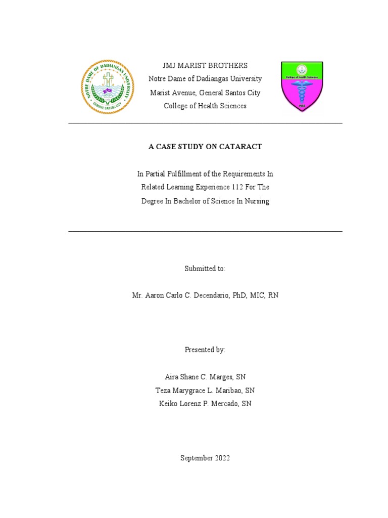 Case Presentation Cataract EDITED | PDF | Cataract | Cornea