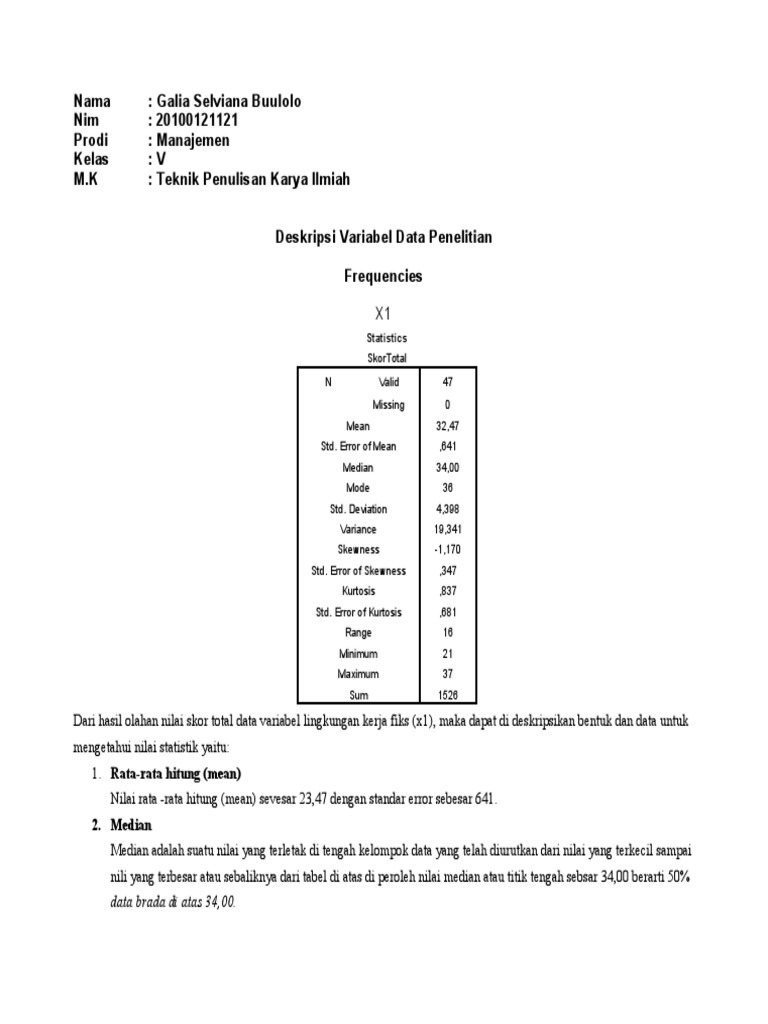 Hasil Olahan Data Penelitian | PDF