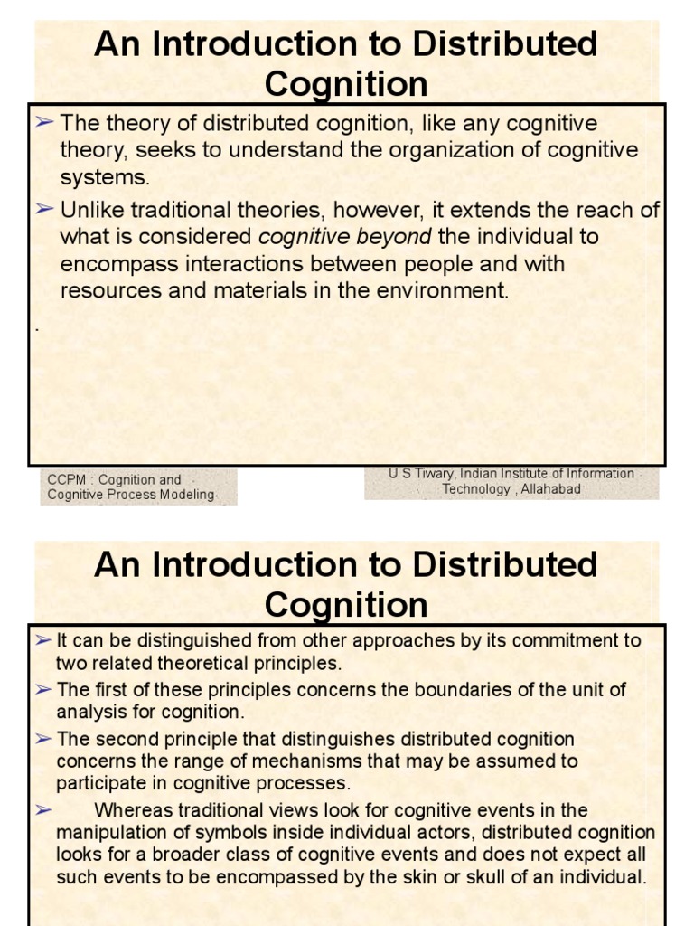 Cognition Distributed Pdf Cognition System