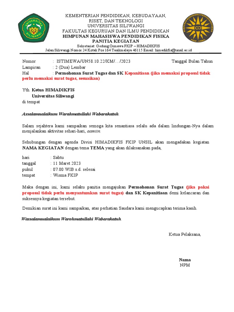 Surat Tugas Dan SK | PDF