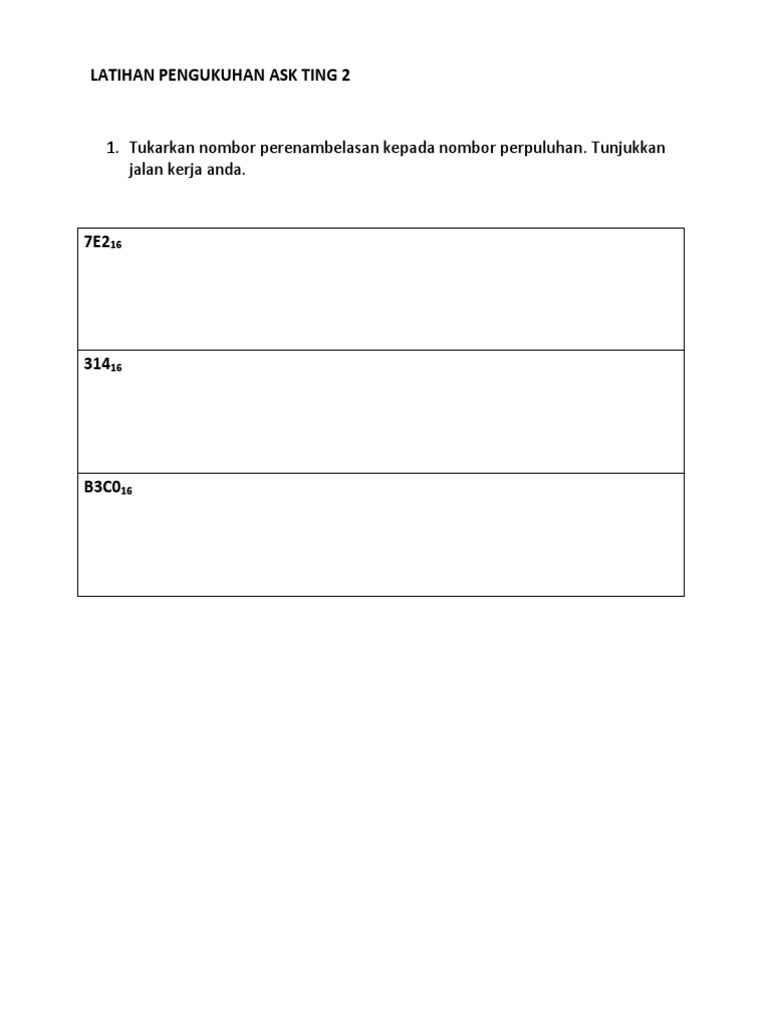 Latihan Pengukuhan Ask Tingkatan 2 | PDF