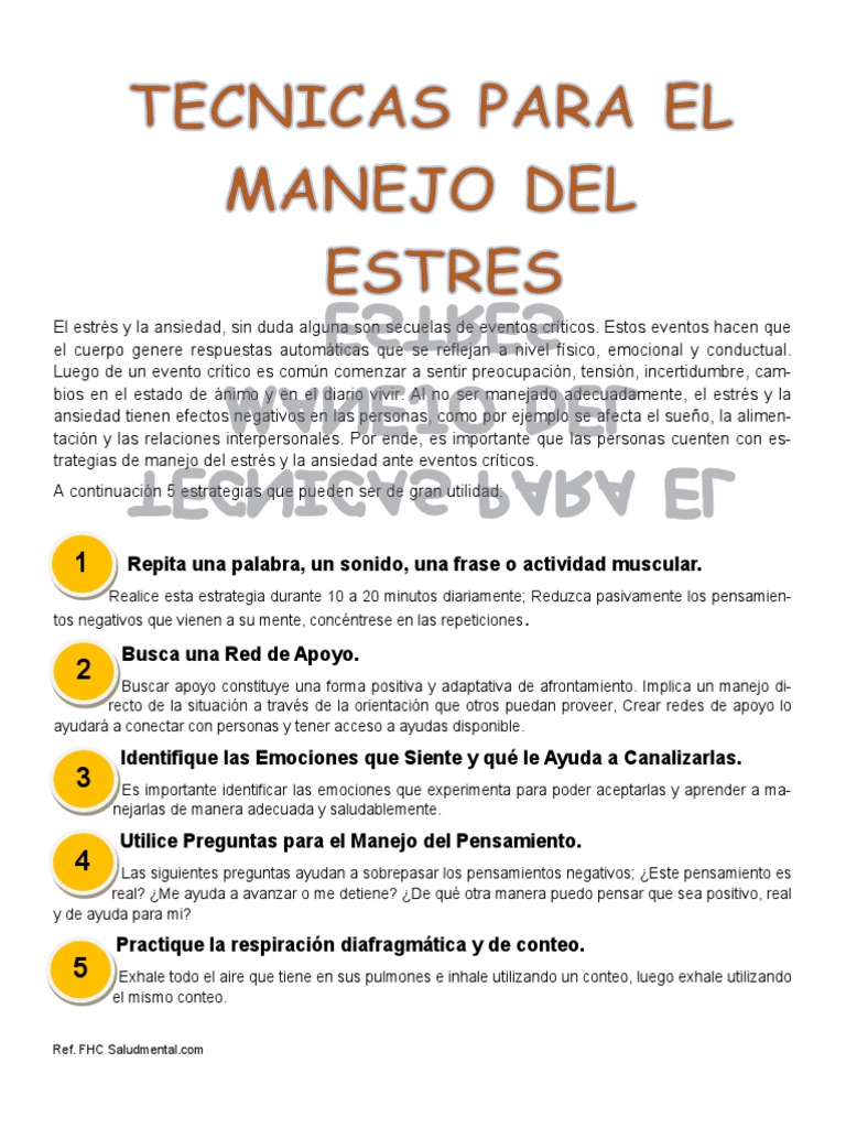 Tecnicas para El Manejo Del Estres | PDF | Estrés (biología) | Las ... Tecnicas para El Manejo Del Estres | PDF | Estrés (biología) | Las ...