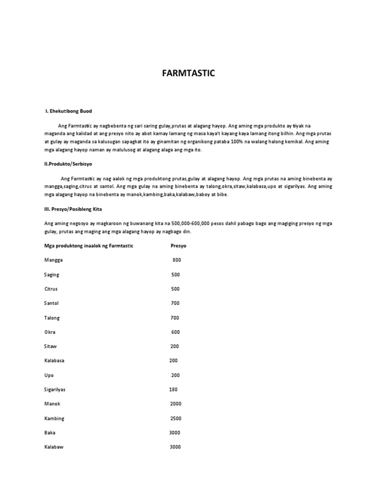 Farmtastic: Organic Produce & Livestock | PDF | Home & Garden | Wellness