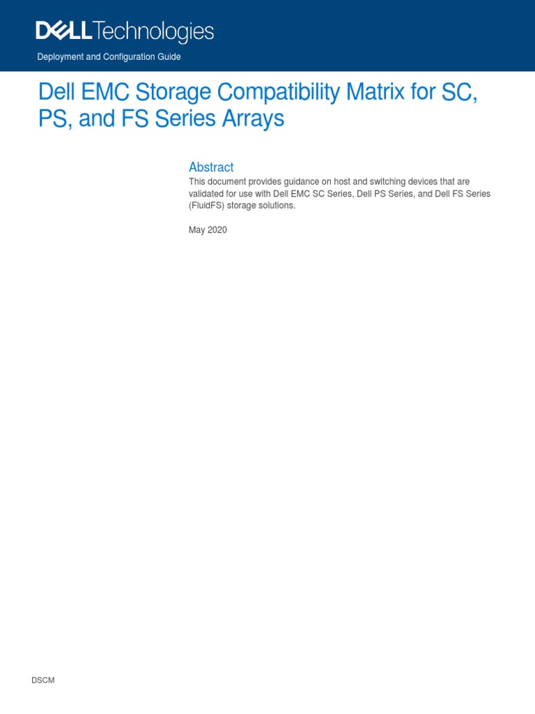 DSCM Deployment and Configuration GuideDell EMC Storage Compatibility ...