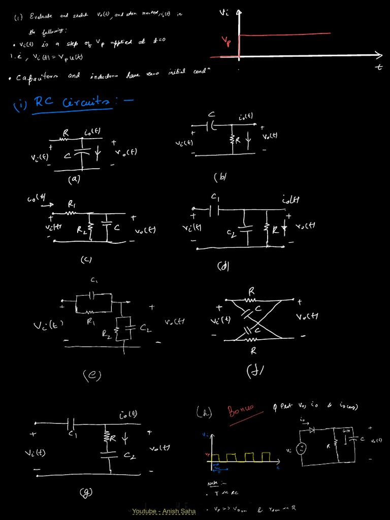 Transient Response of First Order Circuits | PDF | Electrical ...