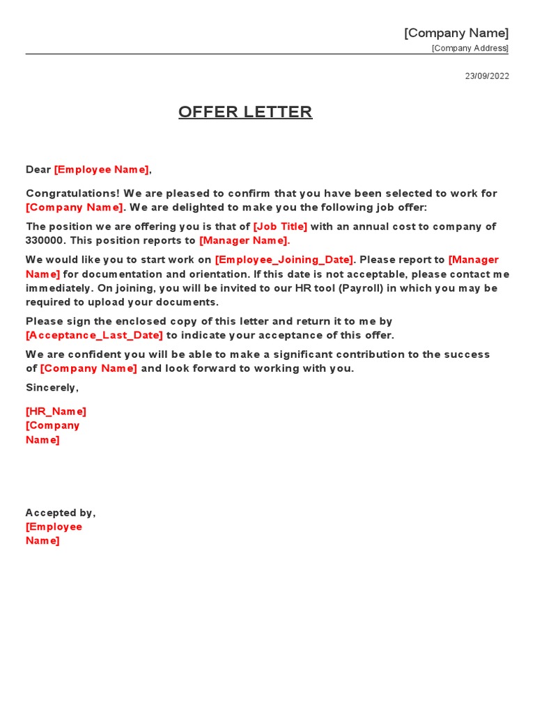 Offer Letter | PDF