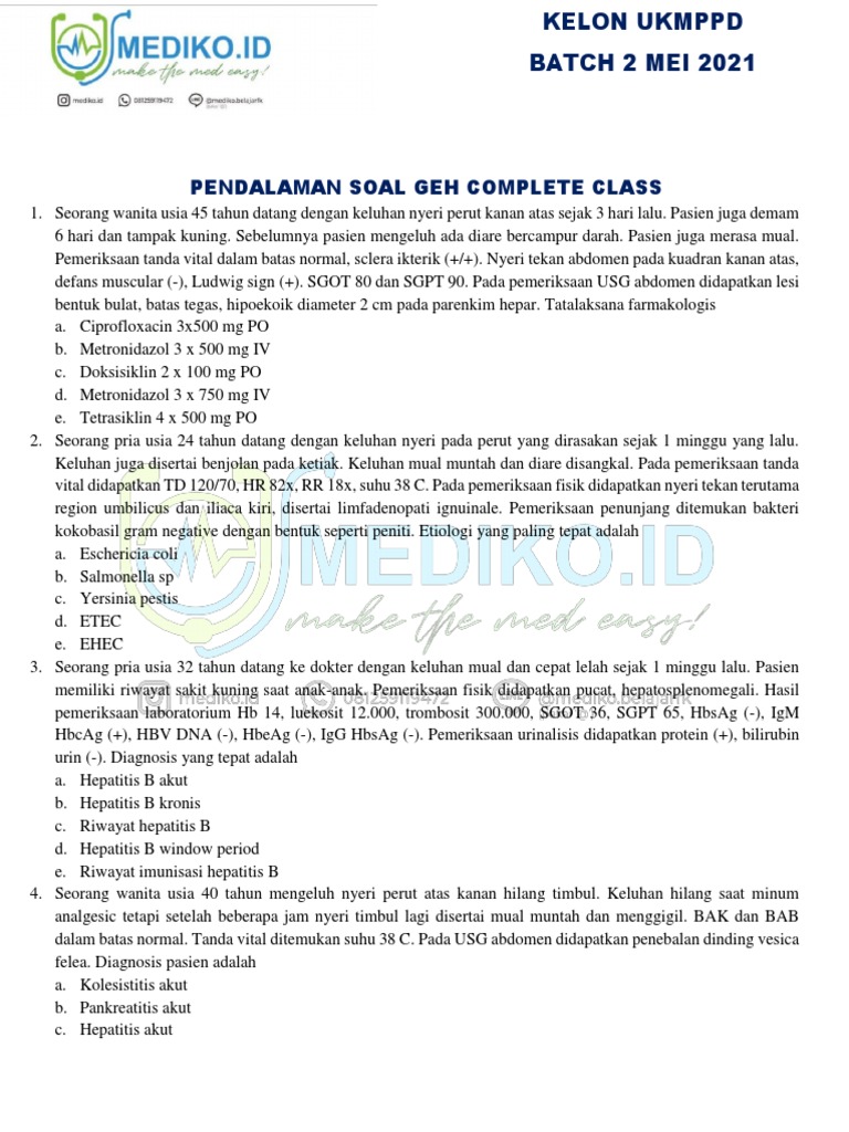Soal Pendalaman Geh Complete Class | PDF