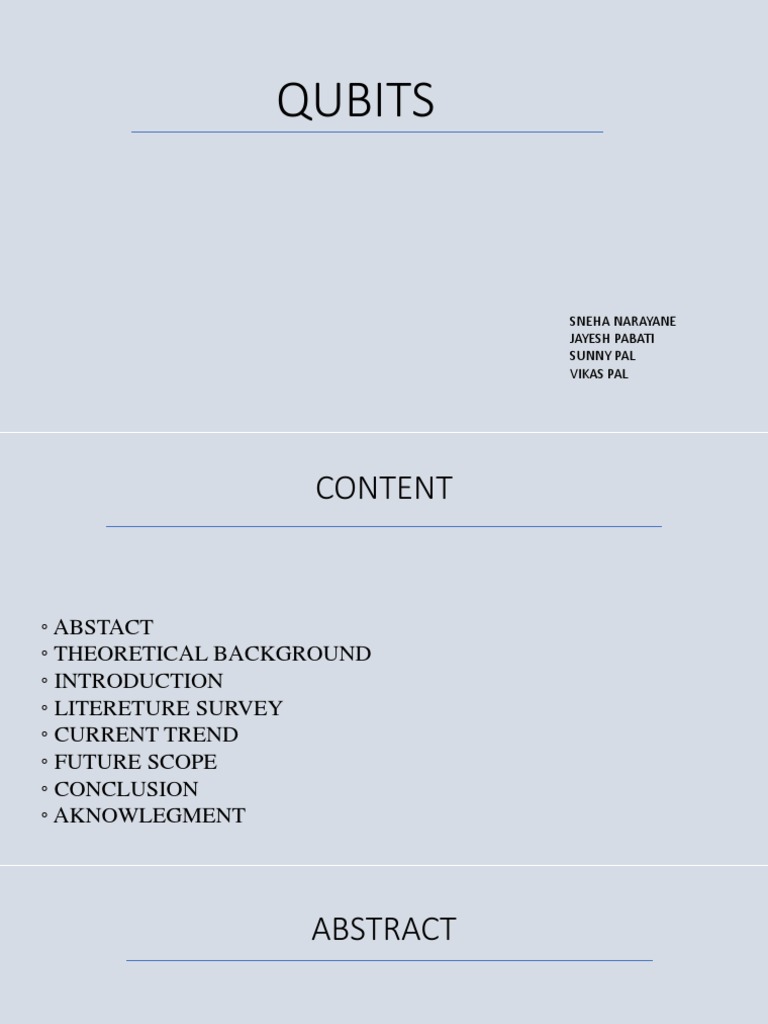 Report and PPT (Qubits) PDF | PDF