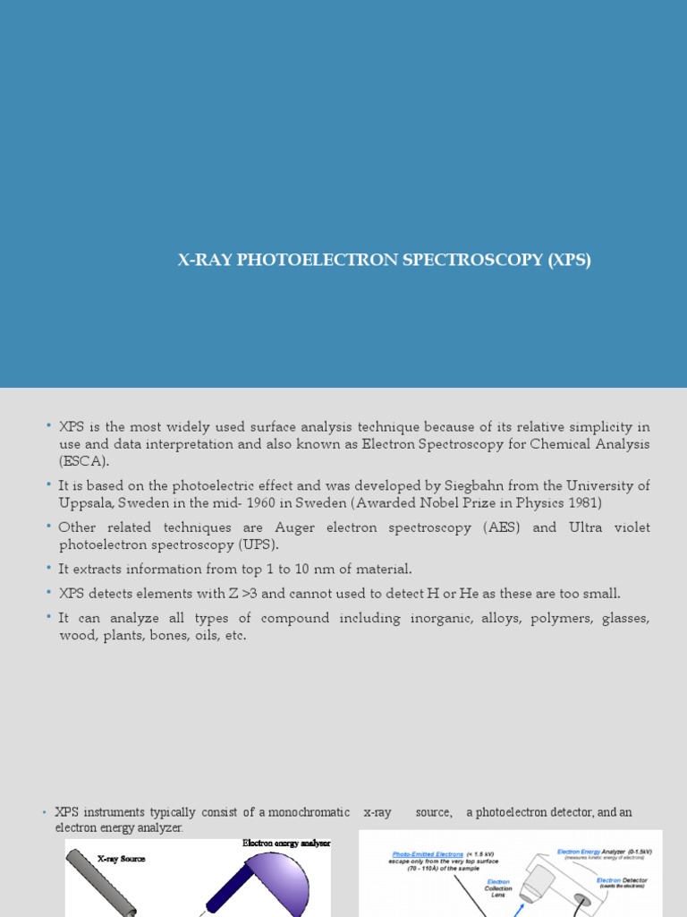 LECTURE FOUR-Xray Photoelectron Up Spec | PDF | X Ray Photoelectron ...