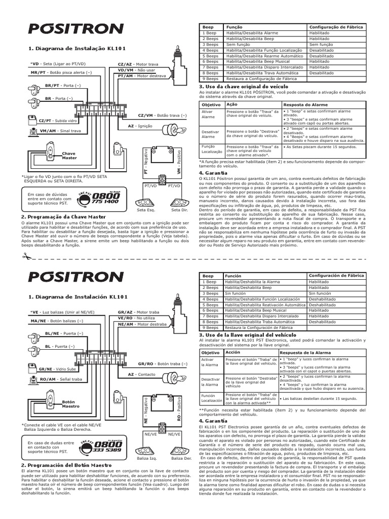 Manual Alarma Positron Keyles kl101 | PDF