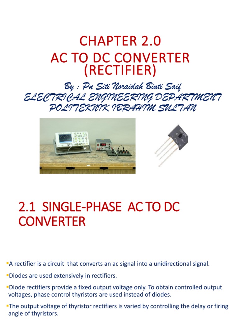 CHAPTER 2 - AC TO DC CONVERTER (Student Updated) | PDF | Rectifier ...