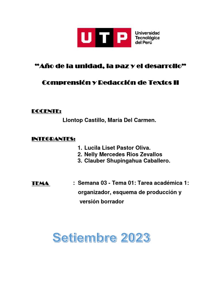 Semana 03 - Tema 01- Tarea académica 1-organizador, esquema de ... Semana 03 - Tema 01- Tarea académica 1-organizador, esquema de ...