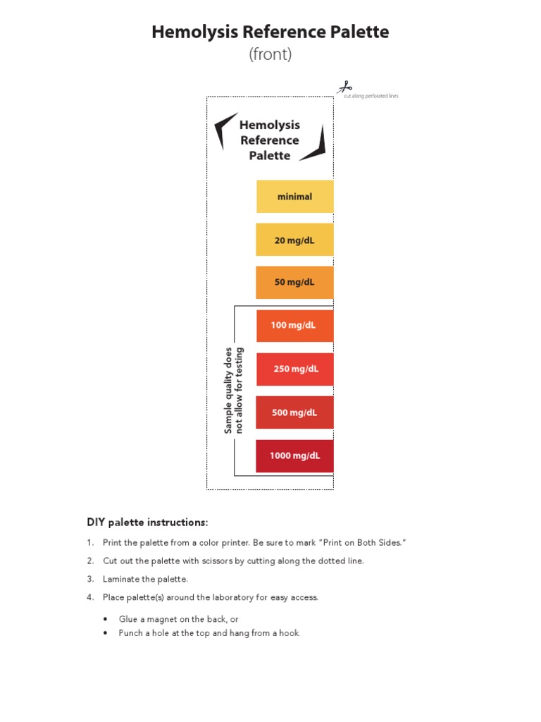 Hemolysis Reference Palette Guide | PDF