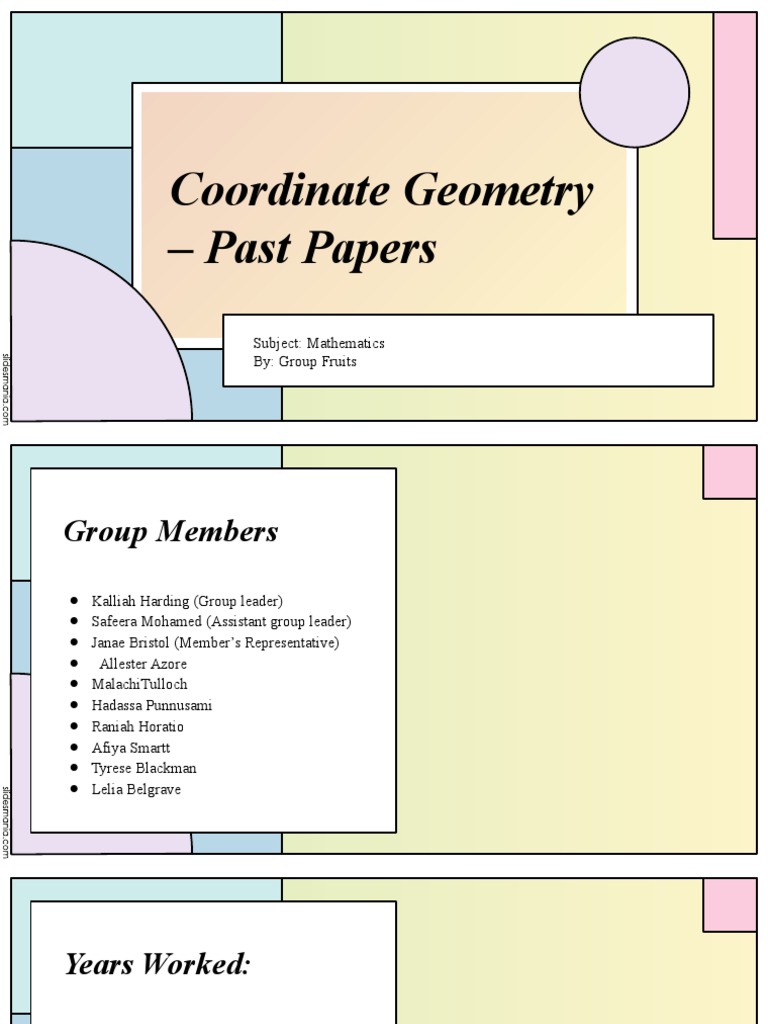 Coordinate Geometry Past Papers - Group Fruits | PDF
