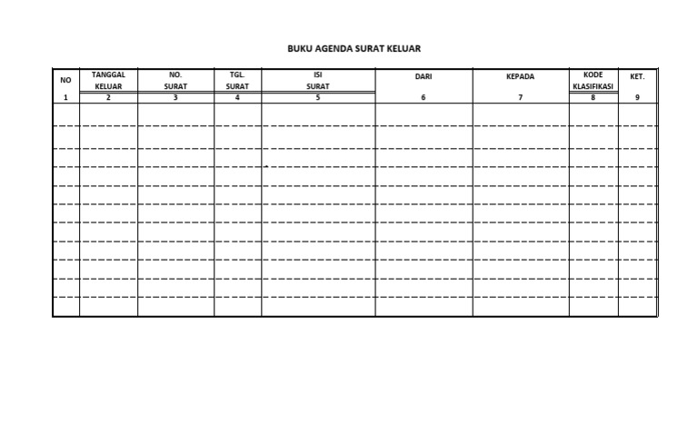 Cara Penulisan Buku Agenda Surat Keluar | PDF