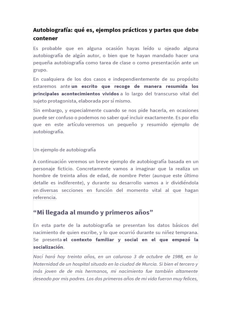 Como Hacer Una Autobiografía | PDF