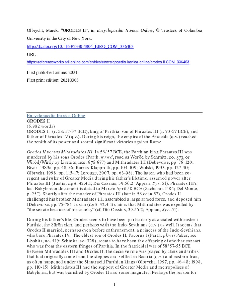 Orodes II | Download Free PDF | Ancient Peoples