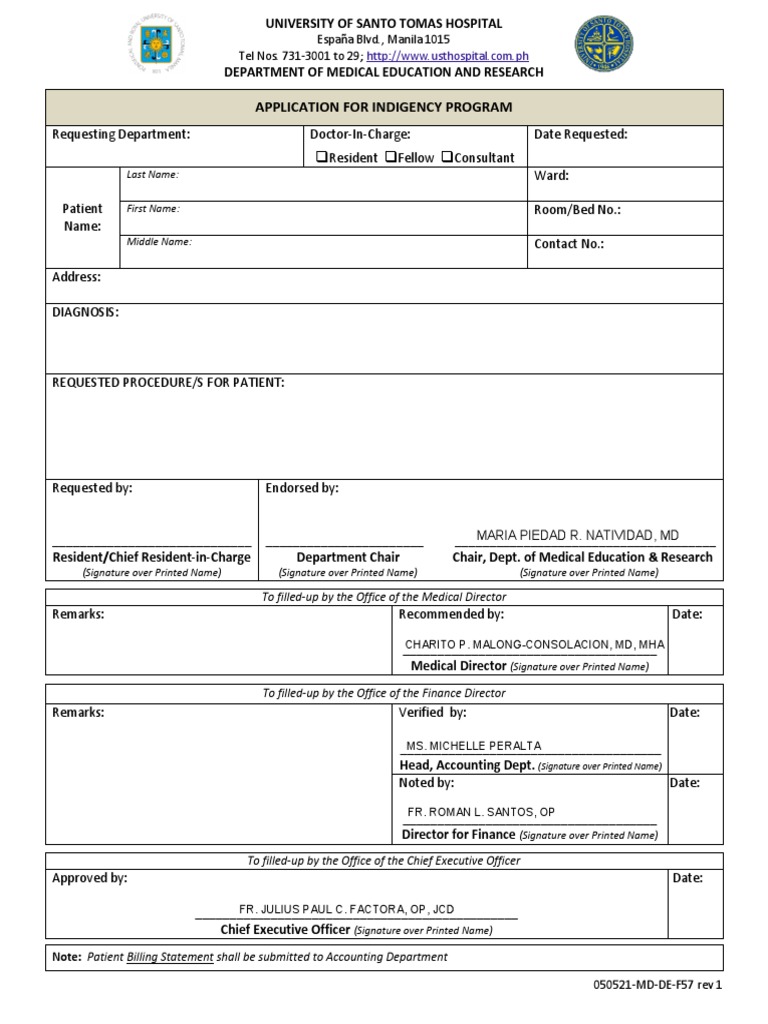 Indigency Program Application Form | PDF | Health Care | Medicine