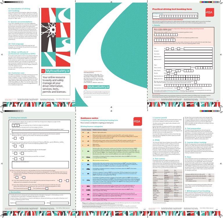 RSA-Driving-Test-Application-Form | PDF | Vehicles | Transport