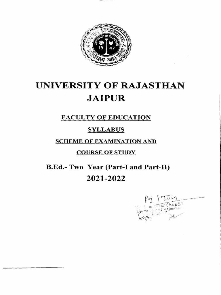 B.ed (Part I and II) 2021 22 | PDF