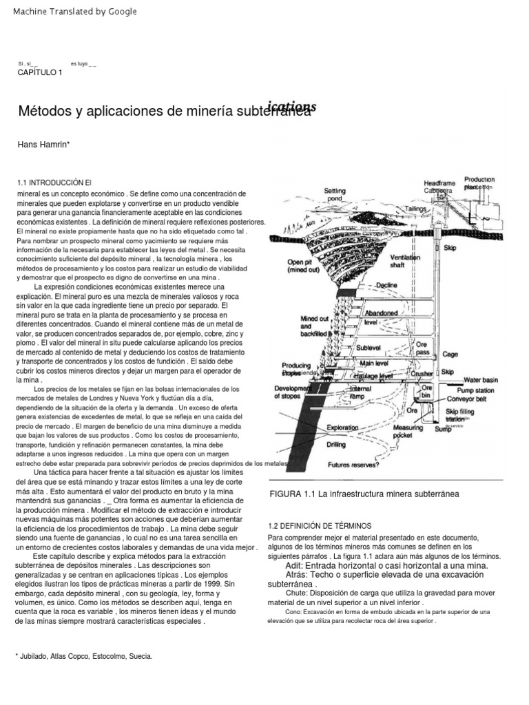 Underground Mining Methods | PDF | Minería | Minerales