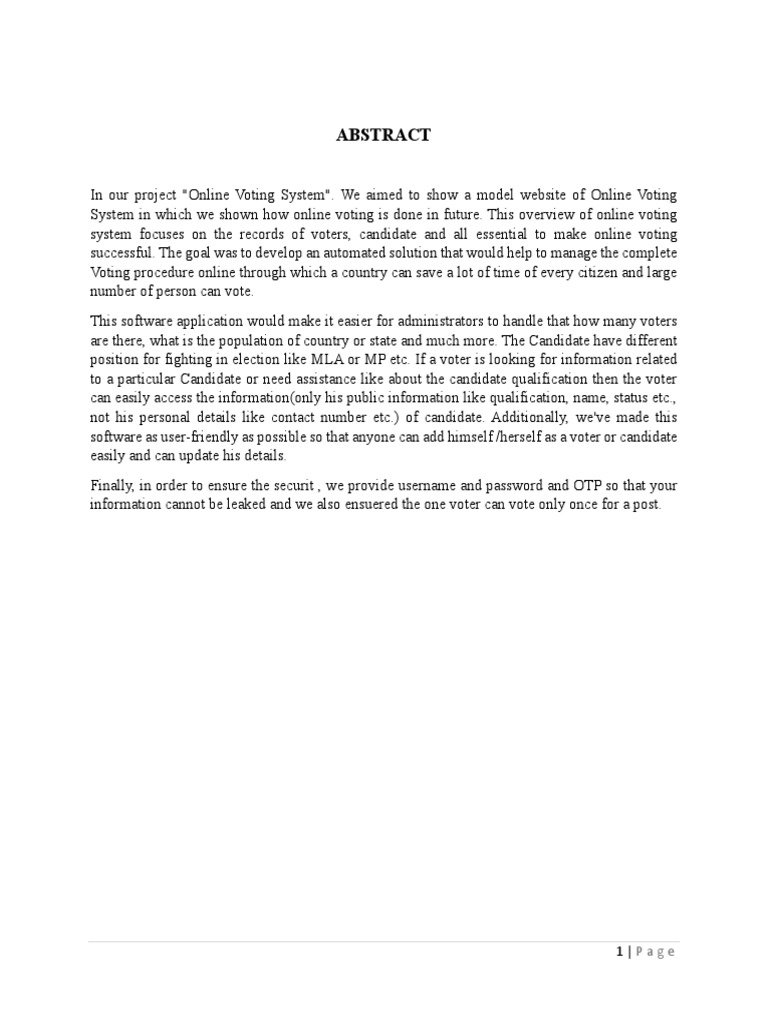 Online Voting System Overview | PDF | Feasibility Study | Electronic Voting