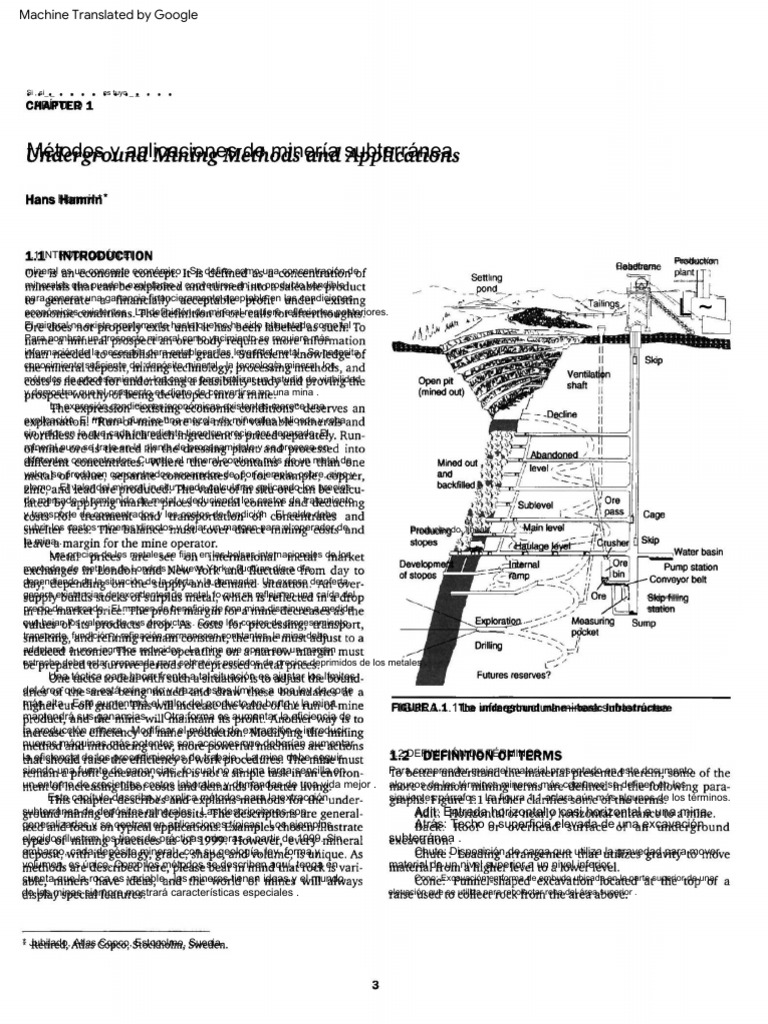 Underground Mining Methods | PDF | Minería | Minerales