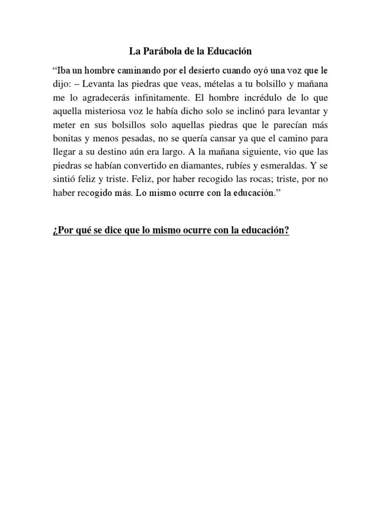 La Parábola de La Educación | PDF
