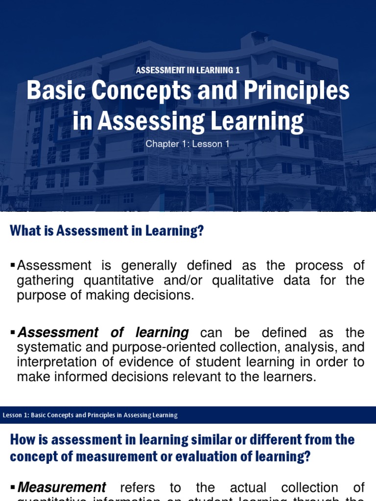 EDUC 202 Assessment in Learning 1 Lesson 1 | PDF | Educational Assessment | Learning