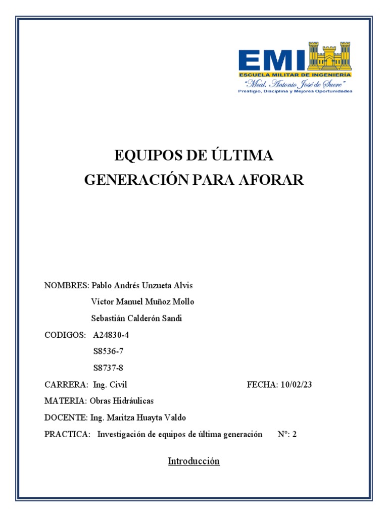 Instrumentos de Ultima Generacion para Aforar | PDF | Sistema de ...