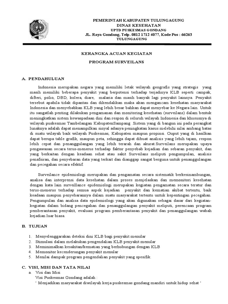 Kak Program Surveilans 2023 | PDF