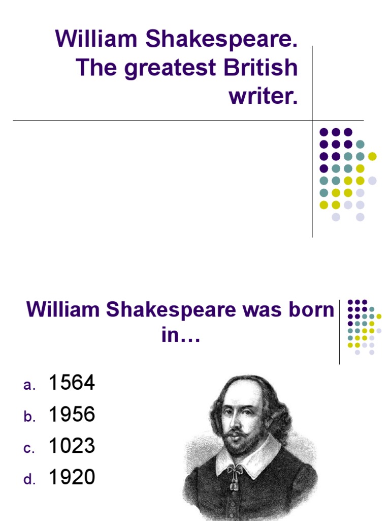 William Shakespeare Quiz For 3d4th Formers Video Movie Activities ...