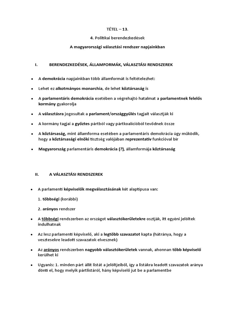 Választási Rendszer | PDF