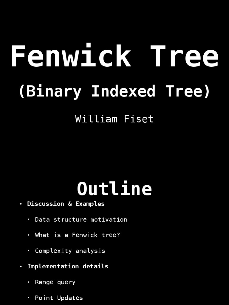 Fenwick Tree | PDF | Computer Science | Computer Programming